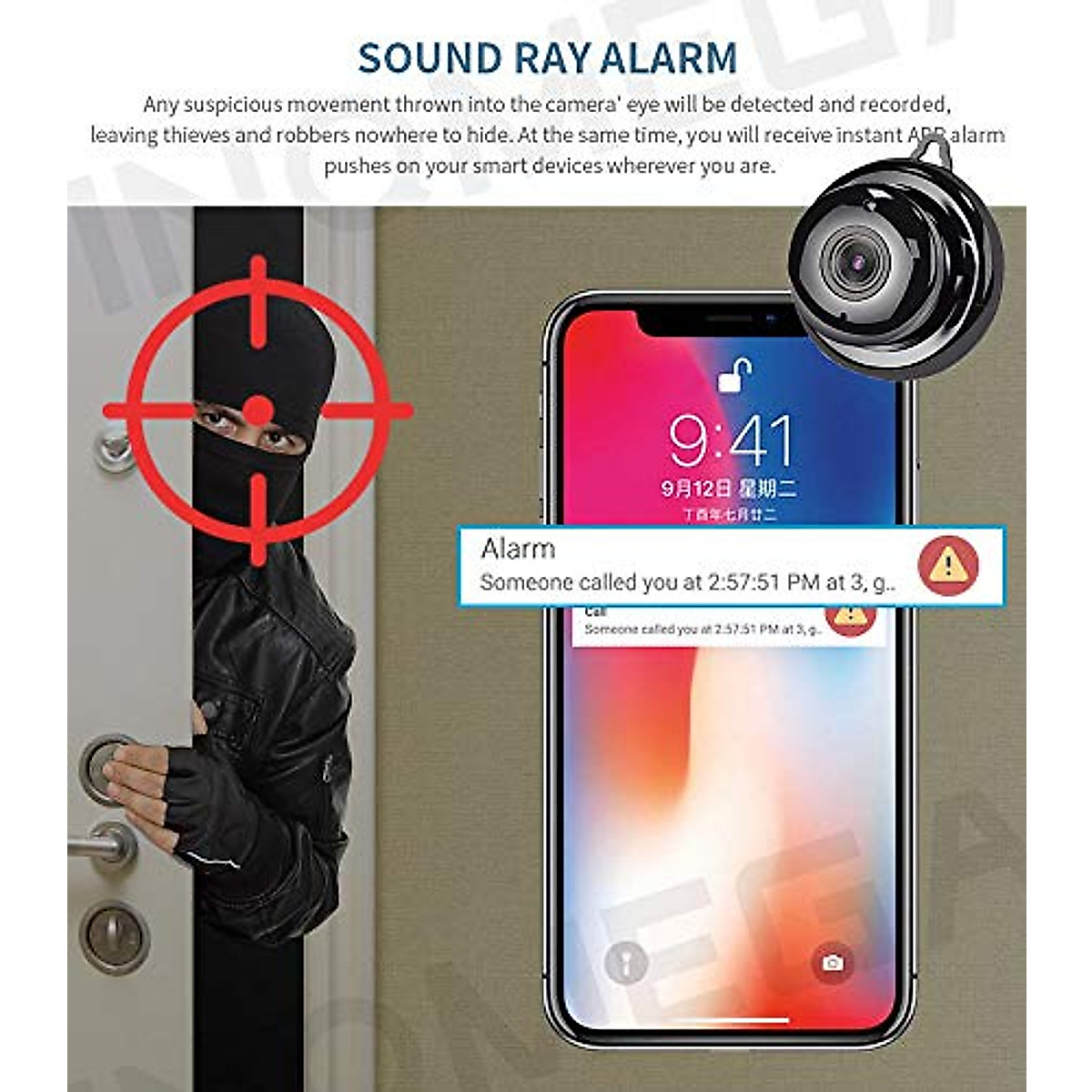 Mini cam Hidden Spy Small Camera with Audio, Home Surveillance Camera, Two-Way Voice and Video Call, 1080P IP HD Infrared Night Vision Motion Detection Reminder, for Home Car Indoor Outdoor Security