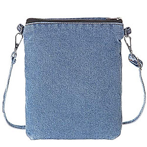AOCINA Small Denim Purse Blue Jean Purse Denim Crossbody Bags for Women Small Purse for Teenager girls(C-Light Blue)