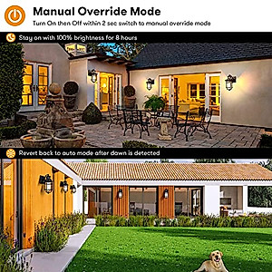 Set of 2 Motion Sensor Outdoor Wall Lantern Dusk to Dawn Waterproof Exterior Wall Sconce with Seeded Glass Black Wall Mount Light Fixture for Porch Doorway Garage, E26 Socket, Motion Activated