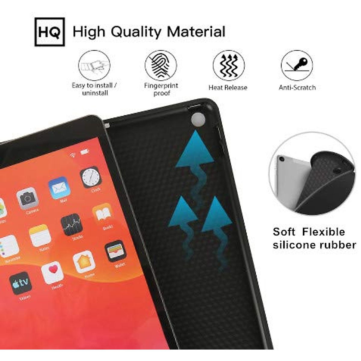 Hi Space for iPad 9th 8th 7th Generation Case for iPad 10.2 Case 2021 2020 2019 Composition Notebook with Pencil Holder, Book Trifold Protective Shockproof Cover with Auto Sleep Wake for A2270 A2428