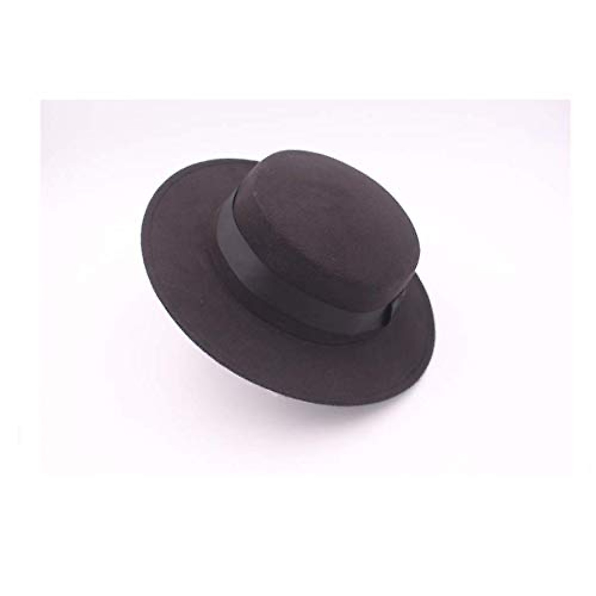 ASTRQLE Classic Black Fashion Fedora Flat Hat Elegant Jazz Hats Brim Church Derby Cap ()