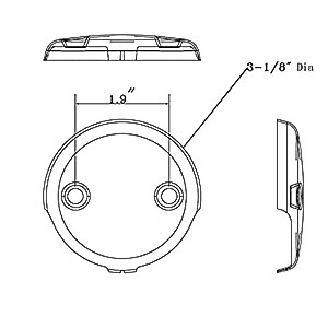 UNI-DRAIN Universal Bathtub Overflow Drain Face Plate 2 Hole Tub Overflow Drain Plate Matching Screws(Nickel Brushed)