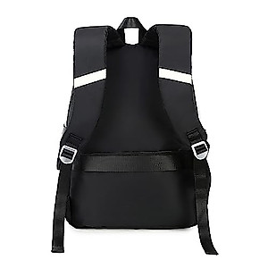 Jaygulf Waterproof Women Laptop Backpack Casual Girls Daypack Black