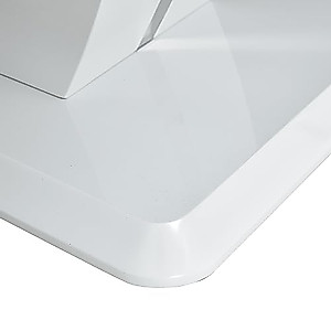 Ginxesh Modern Faux Marble Dining Table for 6,63'' Large Grey Imitation Marble Grain Kitchen Table with MDF Pedestal,Rectangular Oval Marble Dining Table for Dining Room,Living Room,Home,Office