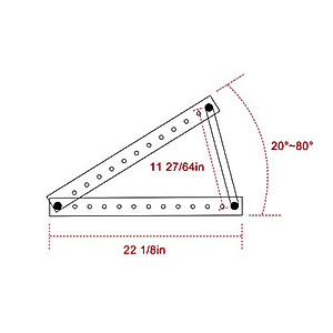 Air Jade 22 in Adjustable Solar Panel Tilt Mount Brackets, Solar Panel Mounting Bracket with Foldable Tilt Legs for RV, Boat, Roof, and Off-Grid