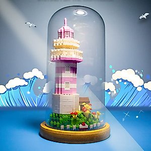 Uvini Building Blocks for Adults Lighthouse Building Kit Lighthouse Nautical Tabletop Beach Themed Ornaments Light Tower DIY Home Décor Decoration 797pcs (00888)