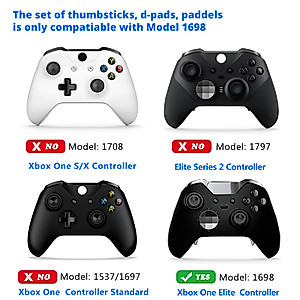 E-MODS GAMING 12 in 1 - Metal Mod 6 Swap Thumbsticks Joysticks, 4 Paddles & 2 Dpads with Open Tool for Xbox One Elite Controller -Model 1698(Blue)