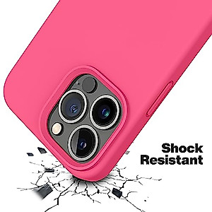 OTOFLY Compatible with iPhone 13 Pro Case,Liquid Silicone Slim Protective Shockproof Phone Case Cover with Anti-Scratch Microfiber Lining, 6.1 inch (hot Pink)