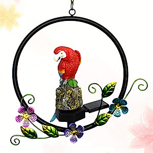Uonlytech Parrot Light Red Parrot Pattern Solar Powered Lights Outdoor Lampara Solar para Exterior Courtyard Light Solar Garden Lights Solar Lamp Solar Light for Outside Portable Statue