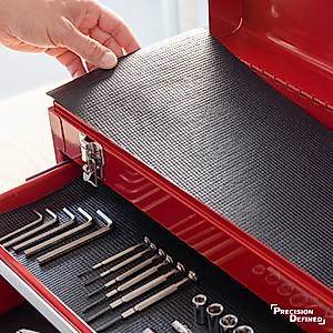 Precision Defined Professional Grade Tool Box Liner, 16" x 16 ft, Black | Tool Box Drawer Liner, Shelf Liner Non Slip Mat, Thick Cabinet Shelf Liner, Toolbox Drawer Liner