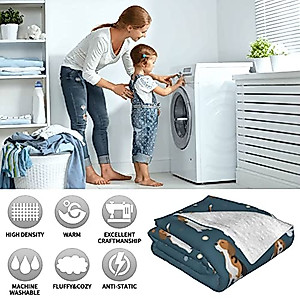 Cute Beagle Throw Blanket Soft Fuzzy Plush Blanket Lightweight Flannel Blankets for Couch Bed Living Room Adults Kids Teens Gifts All Seasons 50"X40"