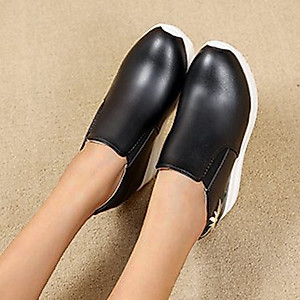 NONGJXCR Womens Casual Shoes Sneakers Fashion Women's Slip-on Casual Heel Wedges Leisure Breathable Shoes Outdoor Women's Casual Shoes Blue and Black Casual Shoes