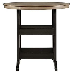 Signature Design by Ashley Fairen Trail Modern Round Bar Table with Umbrella Option , Black & Brown