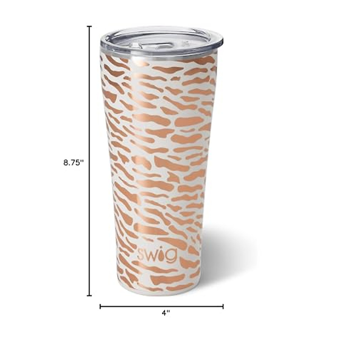 Swig Life 32oz Insulated Tumbler, Travel Coffee Tumbler with Lid, Cup Holder Friendly Travel Coffee Mug, Stainless Steel Thermos with Lid (Glamazon Rose)