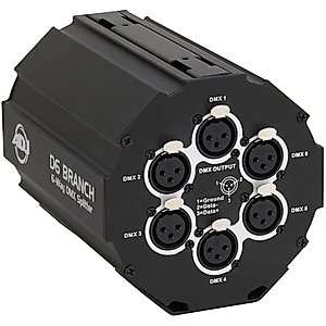 American DJ Supply D6 Branch 6 Way DMX-512 Splitter and Amplifier Truss Mount 3-Pin to 3-Pin