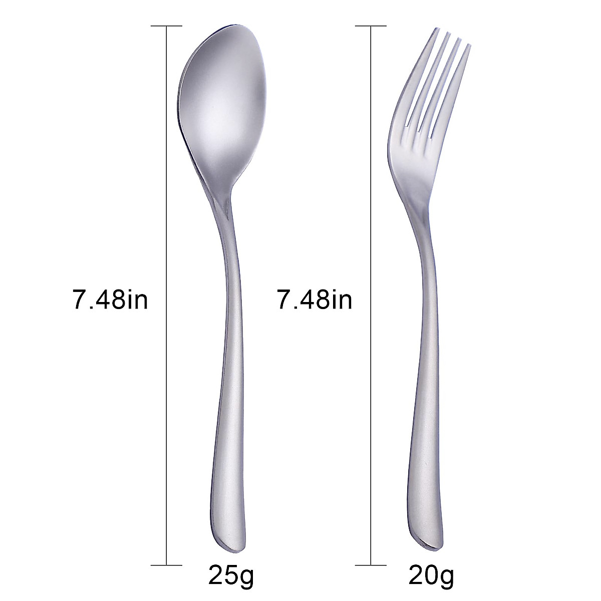 Zerophilo Titanium Cutlery Set, Lightweight Flatware, Modern Design, Dishwasher Safe, Service for 1 (2)