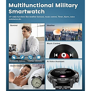 Smart Watches for Men,1.43'' Amoled Ultra HD Sport Watch with 120+Sport Modes/5ATM Waterproof/45Days Battery,in&Outdoor Fitness Tracker with Call,Heart Rate/Sleep Monitor for Android iOS(2 Straps)