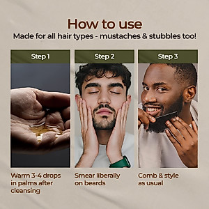 Gya Labs Sandalwood Beard Oil - 100% Pure & Natural Beard Growth Oil for Men with Organic Argan & Jojoba Oil - Beard Oil that Moisturizes, Softens & Strengthens (1 Fl Oz)