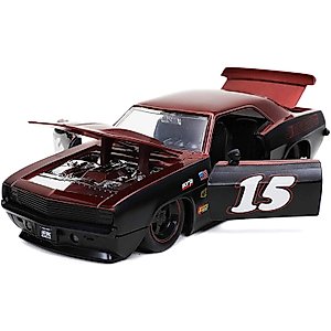 Jada Toys Bigtime Muscle 1:24 1969 Chevy Camaro Die-cast Car Black/Red, Toys for Kids and Adults