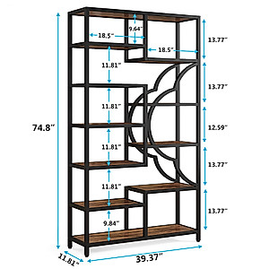 Tribesigns Bookshelf Set of 2, Large Bookcase with Unique Four Leaf Clover Shape Design, Industrial Etagere Display Shelves for Home & Office