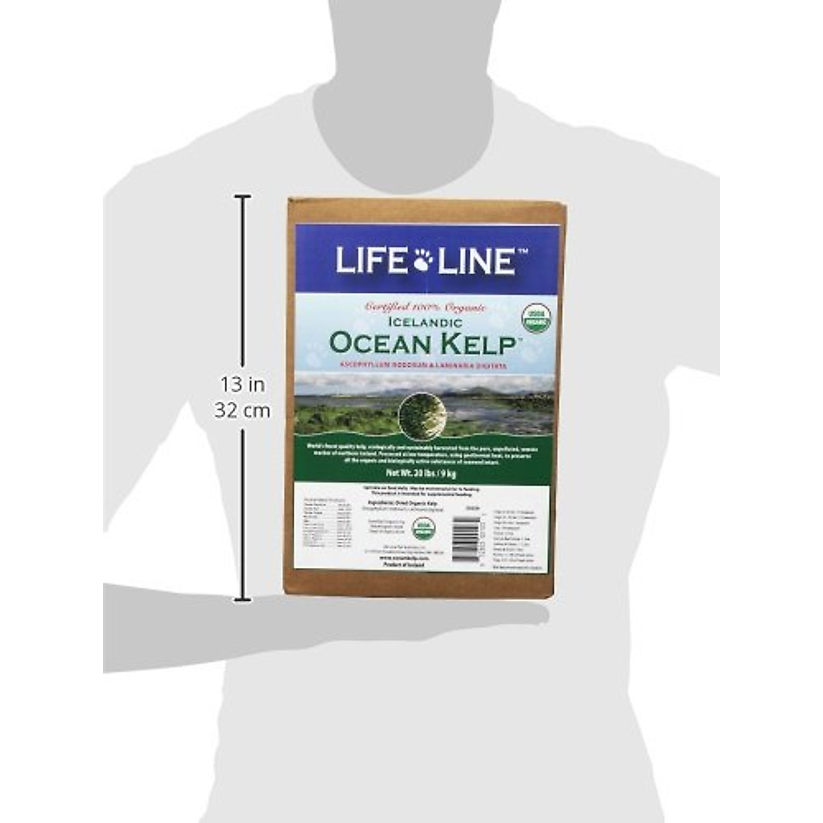 Life Line Pet Nutrition Organic Ocean Kelp Supplement for Skin & Coat, Digestion in Dogs & Cats, 20lb (20220)