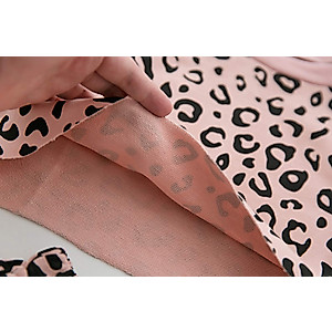 Toddler Baby Girls Leopard Print Summer Clothes Set T-Shirt and Short Pants 2pcs Outfits (1-Pink, 2T)