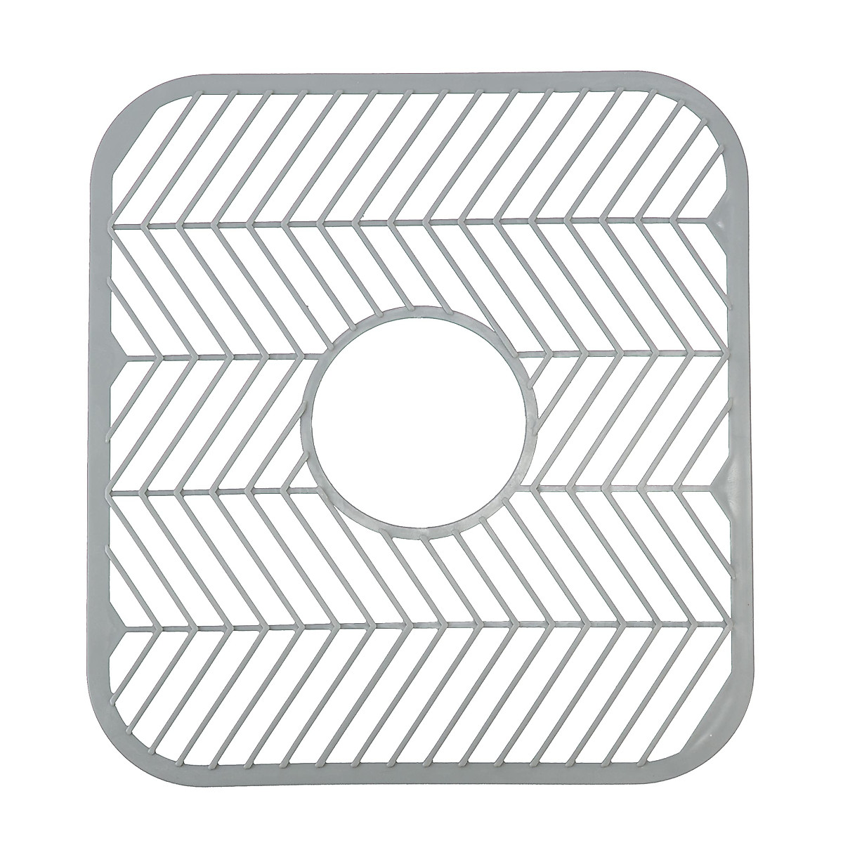 Kitchen Details Grid, Protects Dishware Plastic Sink Mat, 12"x 11"x 0.4", Assorted: White or Grey