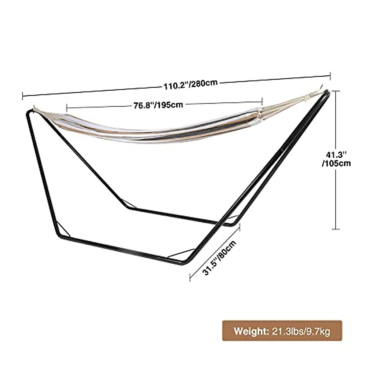 RedSwing Double Hammock with Stand, 2 Person Heavy Duty Steel Hammock Stand, Portable Standing Hammock for Indoor Outdoor Backyard Patio, 330lbs Capaticy