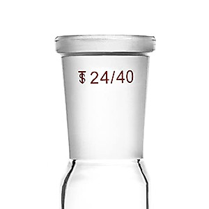 QWORK Glass 250ml Single Neck Flat Bottom Boiling Flask, 24/40 Standard Taper Outer Joint, 250ml