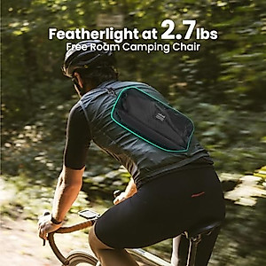 MISSION MOUNTAIN UltraPort Portable Camping Chair, Lightweight Foldable Chair, Ultralight Backpacking Chair for Outdoor Camp, Hiking, Travel, Beach, and Picnic - Compact Design (Black)