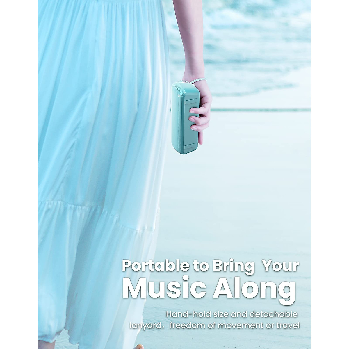 LENRUE Bluetooth Speaker,Wireless Portable Speakers with TWS, 16H Playtime,Loud Clear Sound for Home,Travel and Outdoor,Handfree Calls Compatible with for iPhone (Powder Blue)