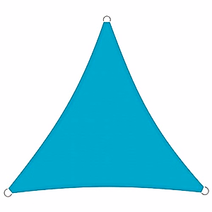 FLORALEAF Sun Shade Sail 16'x16'x16' Equilateral Triangle Terylene UV Block Waterproof Canopy Awning for Patio Backyard Lawn Garden Outdoor Activities, Turquoise