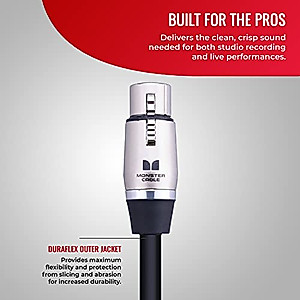 Monster Prolink Performer 600 Microphone Cable - Engineered with Custom XLR Connectors, Microfiber Dielectric, Duraflex Jacket, and Carbon Polymer Shielding, 20 ft. Cable