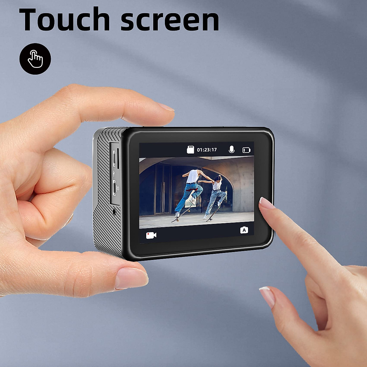 5K 24MP Action Camera, Ultra HD 131FT Underwater Cameras with Dual Touch Screen, Waterproof Video Camera Wireless Microphone and Remote Control Sports Cameras with 64G SD Card & Accessories Kit