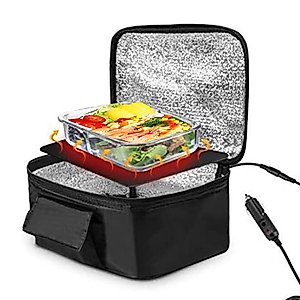 Portable Oven, 12V Car Food Warmer, Mini Microwave for Cooking & Reheating Food, Electric Heated Lunch Box for Travel, Camping, Office, Home