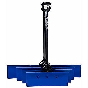 EarthWay Polar Tech 91048 48" Professional Snow Pusher with Fiberglass Shaft, Snow Shovel for driveways, Snow Pusher for Tall People, D-Shaped Handle, and Quick Assembly