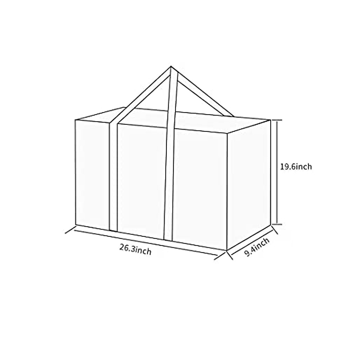 Yijunshangping Large-Capacity Storage Bag Moving Bag With Durable Zipper,Suitable For Clothes And Bedding And Camping Bag For Clothes, black，blue,Brown, 26.3x9.4x19.6inch