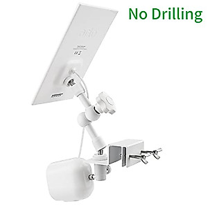 ALERTCAM 2-in-1 Weatherproof Gutter Mount for Arlo Solar Panel and Arlo Pro/Arlo Pro 2/Arlo Pro 3/Arlo Pro 4/Arlo Ulra Security Camera, Perfect Angle to Get Adequate Sunlight - White