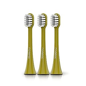 Replacement Heads for Hyslor, ROMENIC Toothbrush Heads Set for Electric Toothbrush T10X and H20S, with Protective Cover for Premium Whiten, 3 Counts (Olive Greenish)