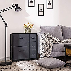 YOUDENOVA Fabric Dresser for Bedroom, 5 Drawers Closet Dresser Storage Organizer Tower for Clothes Storage, Closet Organizers and Storage, Grey