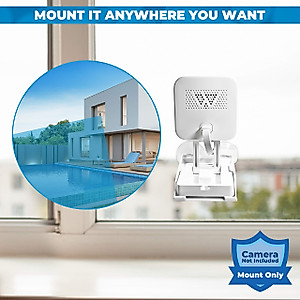 v3 Wyze Compatible Secure Suction Mount (Camera Not Included) – Bracket Shelf with Dual Suction Cups Allows 360 Swivel – Affixes to Window Glass, Mirror, and Smooth Surfaces by Arthon (v3, 1 Mount)