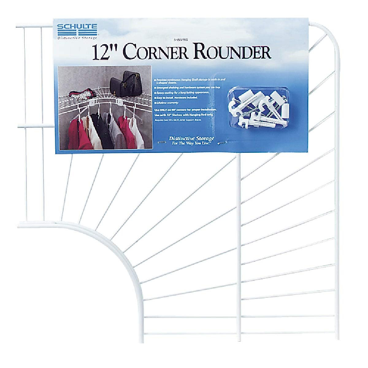 ClosetMaid 21066 Corner Shelf Kit, 12-Inch , White