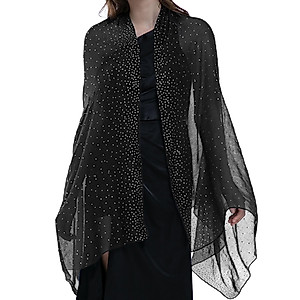 BANETTETA Shawl Silver Shawls and Wraps for Evening Dresses Shawl Shawl Wraps for Women Shawls and Wraps for Weddings Ladies Shawls and Wraps Fall (Black Silver)