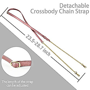 ZVE iPhone 12 and iPhone 12 Pro Wallet Case,iPhone 12 Pro/iPhone 12 Case with Zipper Card Slot Holder Crossbody Shoulder Chain Leather Handbag Purse for Apple iPhone 12 Pro/iPhone 12 6.1" - Rose Gold