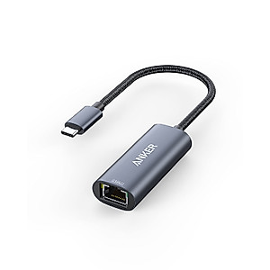 Anker USB C to 2.5 Gbps Ethernet Adapter, PowerExpand USB C to Gigabit Ethernet Adapter, Aluminum Portable USB C Adapter, for MacBook Pro, MacBook Air 2018 and Later, iPad Pro 2018 and Later, XPS