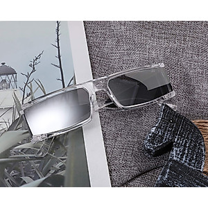 FEISEDY Cool Futuristic Rectangular Sunglasses Cyber Men Women Punk Style Cosplay Sun Glasses B2739