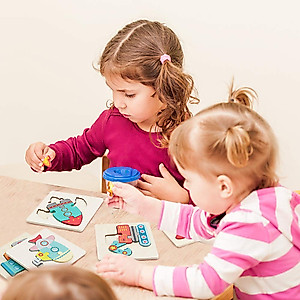 Toddler Puzzles, Wooden Puzzles for Toddlers, 6 Pack Wooden Toddler Puzzles Gifts Toys for Kids 1-3 Years Old, Montessori Early Learning Preschool Educational Toys for Boys and Girls Age 2-4