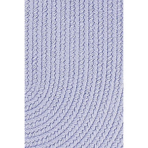 Super Area Rugs Maui Solid Braided Rug Indoor/Outdoor Washable Reversible Carpet, Hydrangea Blue, 2' X 3' Oval