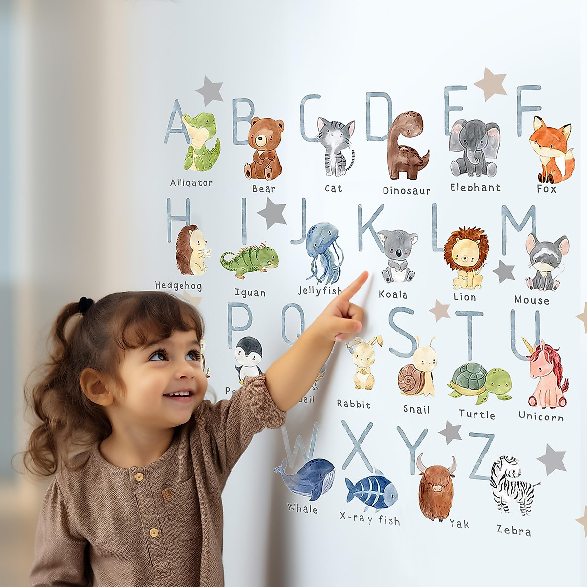 ABC Wall Stickers, Alphabet Wall Decals, Animal Alphabet Wall Decals, Classroom Wall Decals, ABC Wall Decals, Wall Stickers for Kids ABC Letters, ABC Decal for Kids Room