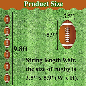 FAKTEEN 6 Pcs Football Garland Banner Football Party Decorations Football Cutouts Hanging Swirls for Birthday Party Supplies Assembled Sports Themed Home Classroom Party Decor Favors